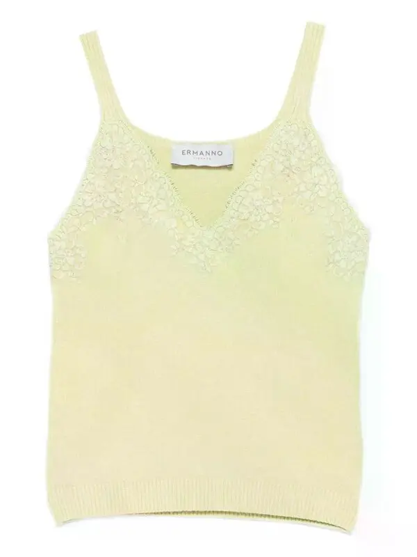 ERMANNO FIRENZE V-neck Tank Top - Yellow