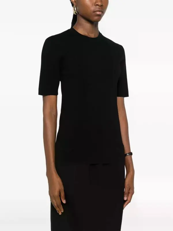 TOTEME Crew-neck Knitted Top - Black