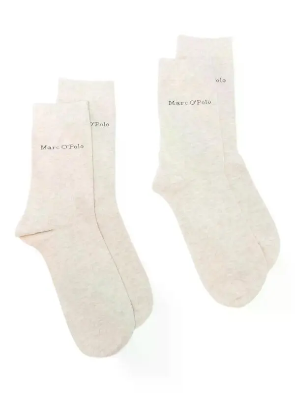 Marc O'polo Logo-intarsia Socks - Neutrals