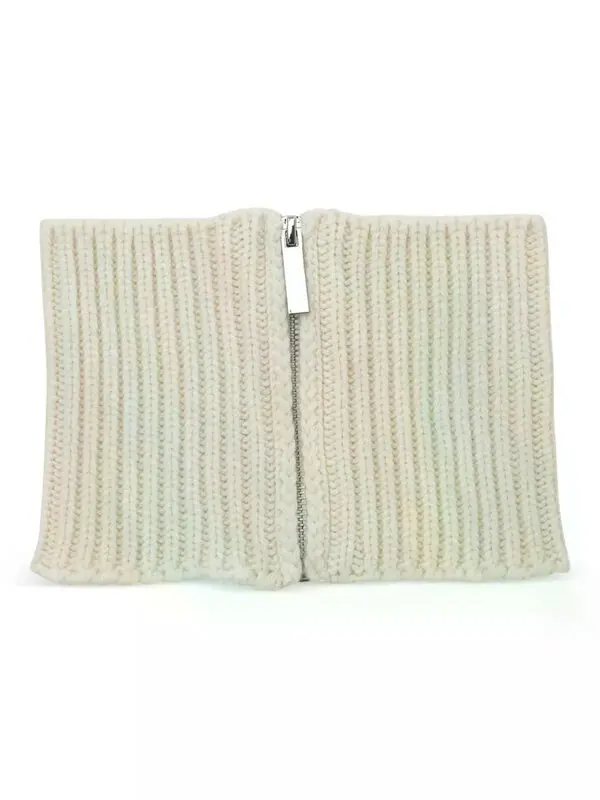 SA SU PHI Ribbed Zip-fastening Scarf - Neutrals