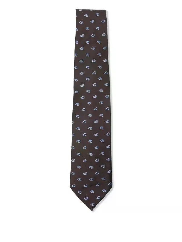 BARBA NAPOLI Paisley-print Tie - Brown