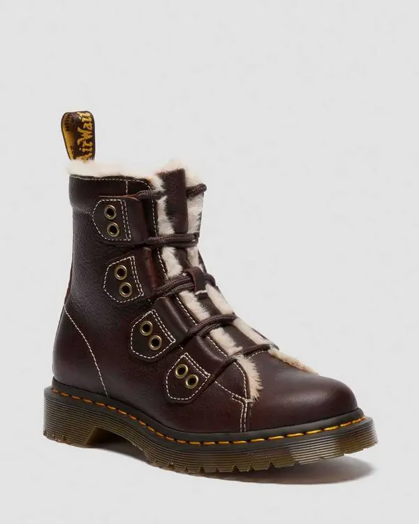 Dr. Martens 1460 Faux Fur Lined Leather Boots