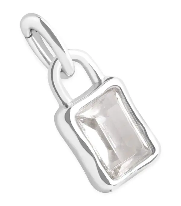 ASTRID & MIYU Rhodium-plated April Birthstone Charm - Silver