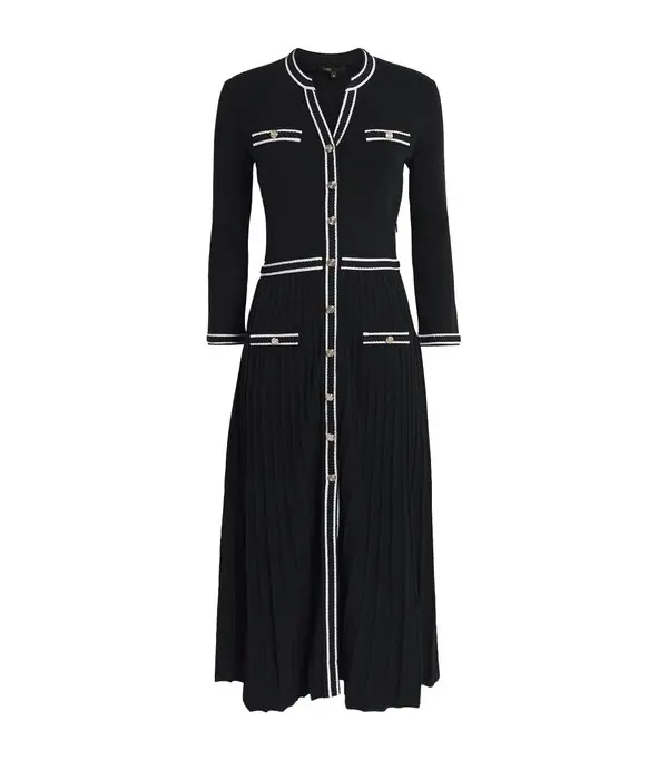 Maje Knitted Midi Shirt Dress