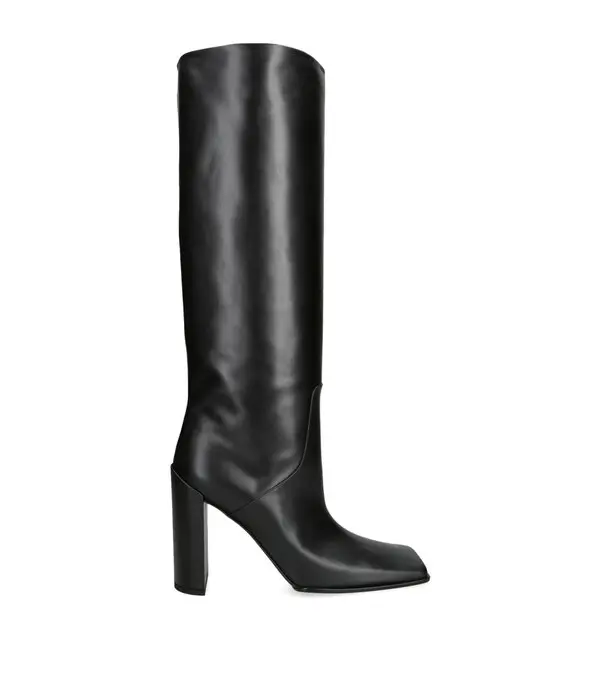 Alaïa Leather Square-toe Knee-high Boots - Black