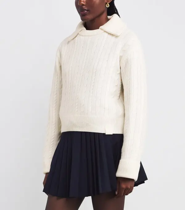 Sandro Wool Sailor-neck Sweater - Beige