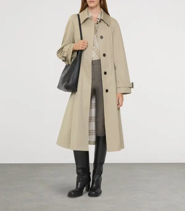 Burberry Ellingham Gabardine Car Coat - Beige