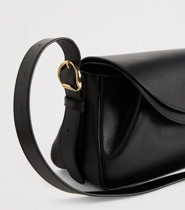 Sandro Leather Le Mambo Shoulder Bag - Black