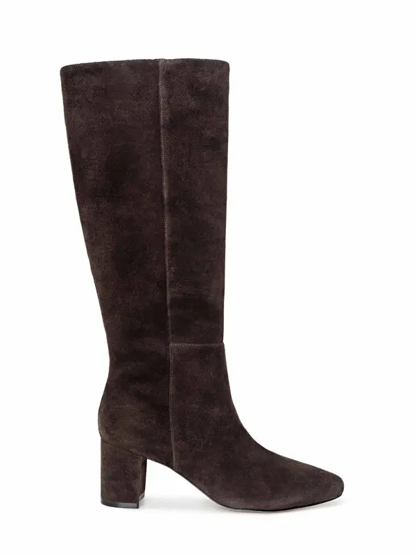 L'Agence Eugenie Block-heel Boot - Dark Brown Suede