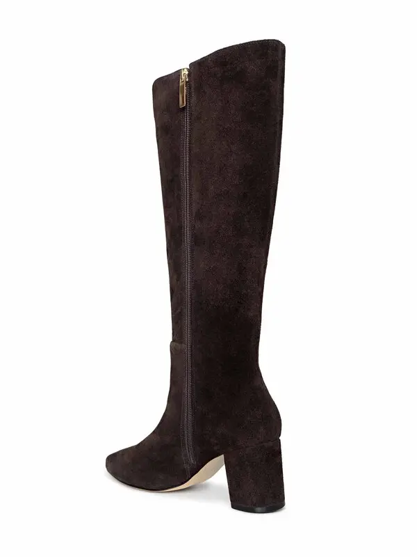 L'Agence Eugenie Block-heel Boot - Dark Brown Suede