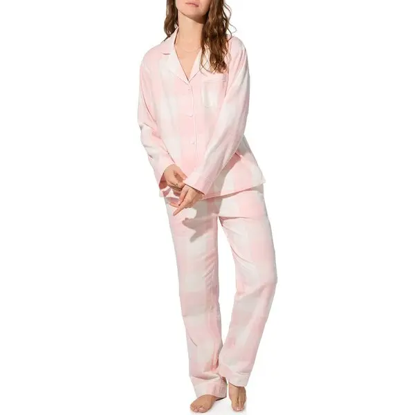 BEDHEAD PAJAMAS Print Long Sleeve Cotton Jersey Pajamas - Checking In