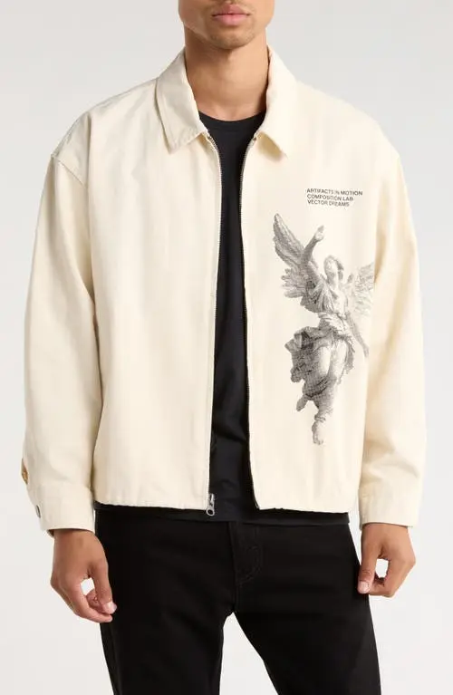 PACSUN Artifacts In Motion Cropped Cotton Jacket