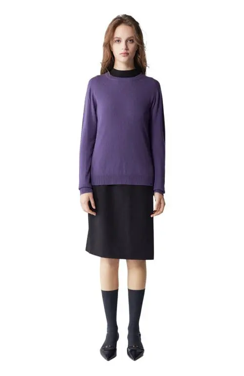 Gobi Cashmere Cashmere Crewneck Sweater - Grape Jam