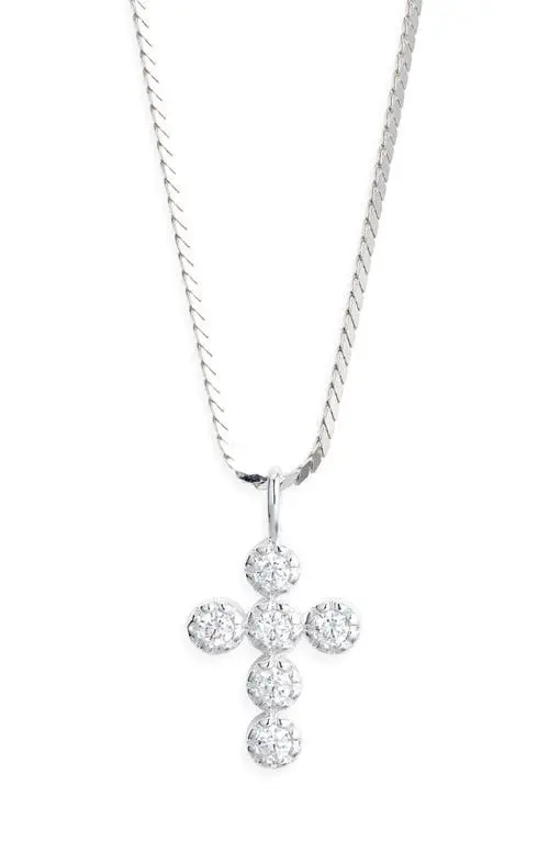 MIRANDA FRYE Eternal Cubic Zirconia Cross Pendant Necklace - Silver
