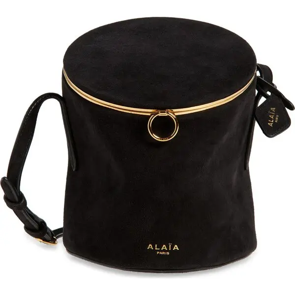 Alaïa La Canette Suede Crossbody Bag - Noir