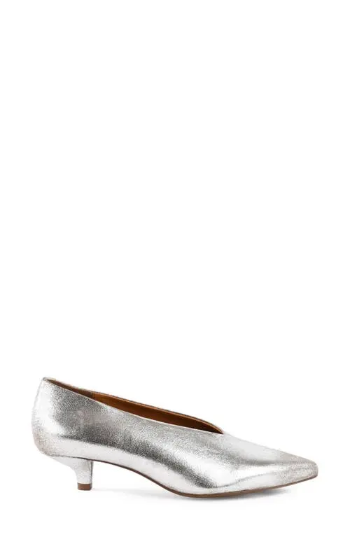 Seychelles Libertine Pointed Toe Kitten Heel Pumps - Pewter