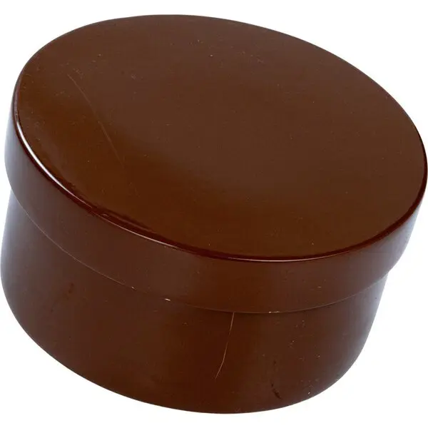 STORIED HOME Round Lacquered Container With Lid - Brown