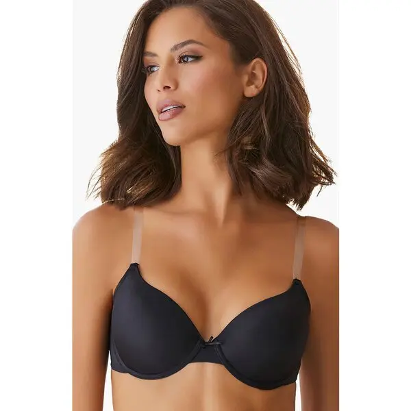 LASCANA Underwire Clear Strap T-shirt Bra - Black