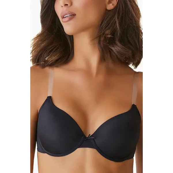LASCANA Underwire Clear Strap T-shirt Bra - Black