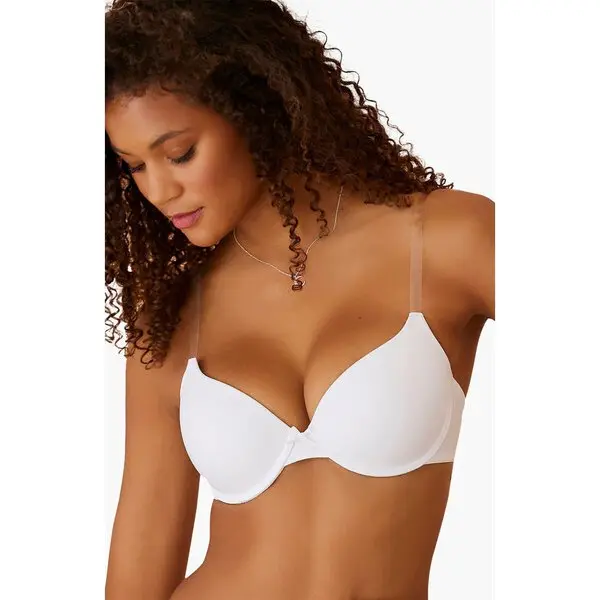 LASCANA Underwire Clear Strap T-shirt Bra - White