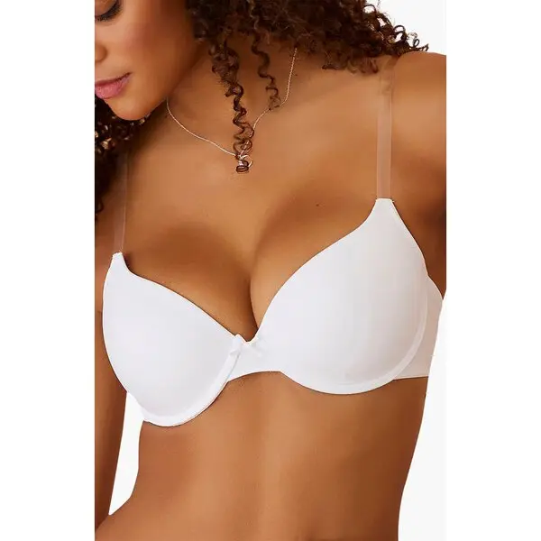 LASCANA Underwire Clear Strap T-shirt Bra - White