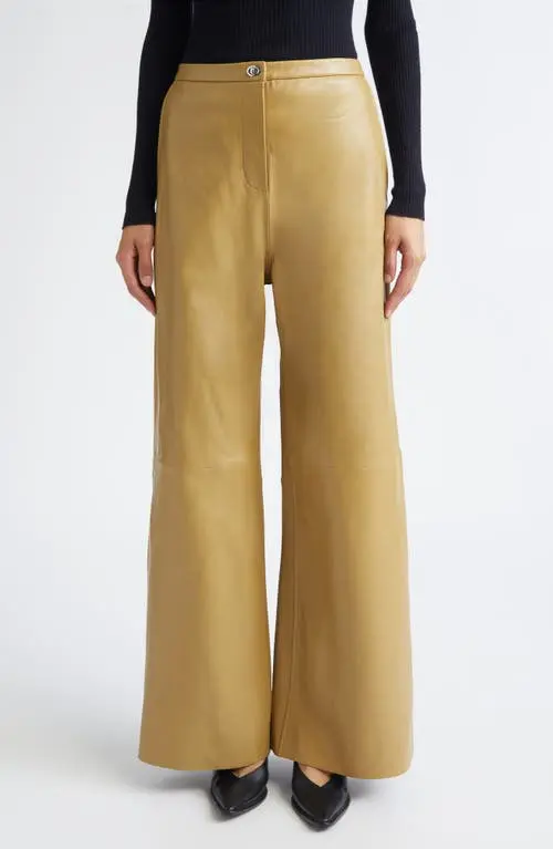 STAND STUDIO Rowena Wide Leg Leather Trousers