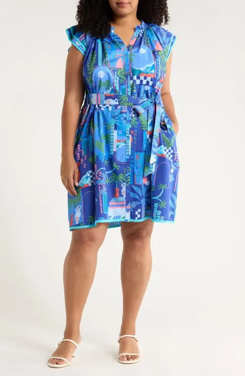 SUGARLIPS Punta Alta Olera Ruffle Shirtdress