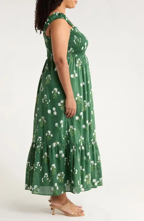 SUGARLIPS Kestrel Floral Smocked Cotton Maxi Sundress