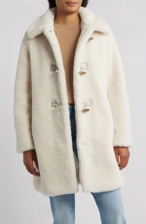 Sam Edelman Faux Fur Toggle Coat - Modern Ivory