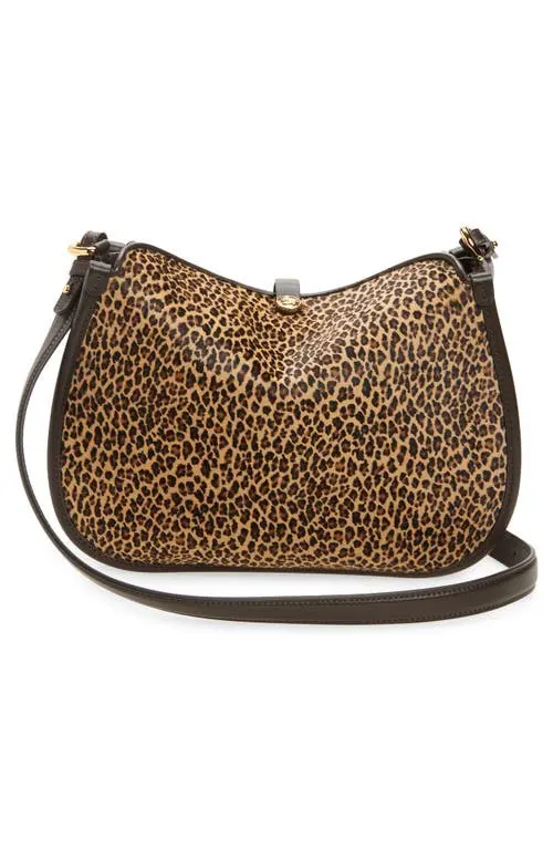 Etro Medium Pony Leopard Print Calf Hair Shoulder Bag - Beige M0121
