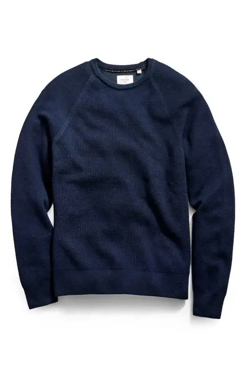 Billy Reid Bishop Rib Wool & Cotton Sweater - Carbon Blue