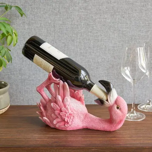TRUE BRANDS Polyresin Flirty Flamingo Bottle Holder