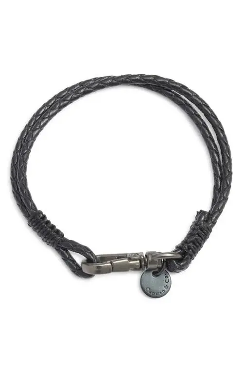 Caputo & Co Swivel Clasp Leather Bracelet - Black