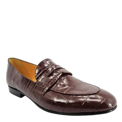 MADISON MAISON Flat Moc Croc Loafer - Chocolate