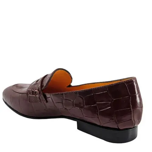 MADISON MAISON Flat Moc Croc Loafer - Chocolate