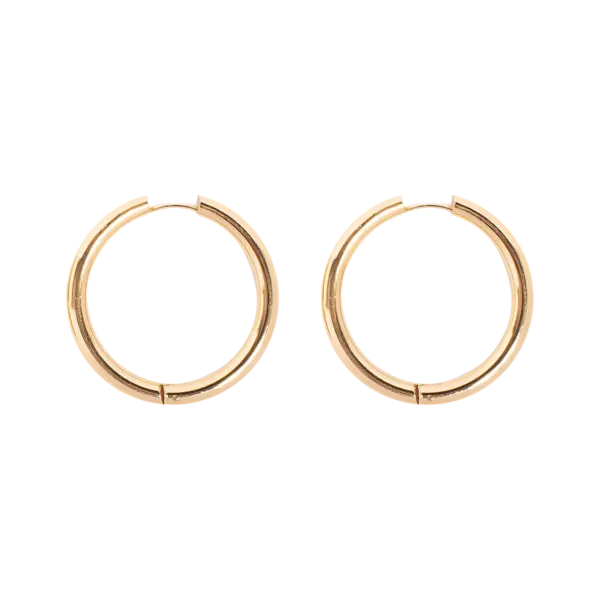 HEY HARPER Ruby Hoop Earrings - Gold