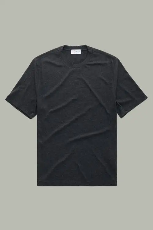 WOLF VS. GOAT (WVG) Short Sleeve Crew Cotton Cashmere Jersey Tee - Black