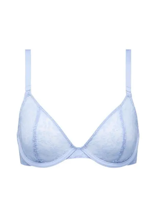 CUUP The Plunge Botanical Lace Bra - Breeze