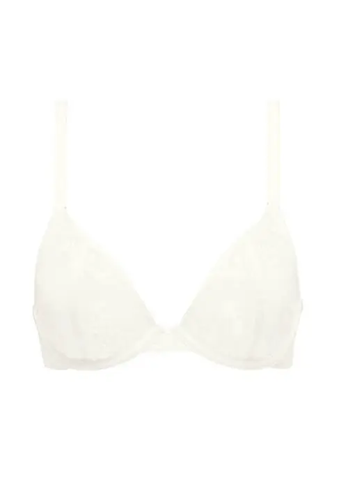 CUUP The Plunge Botanical Lace Bra - Salt