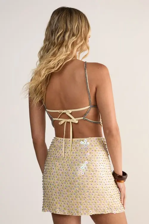 Nasty Gal Embellished Sequin Mini Skirt