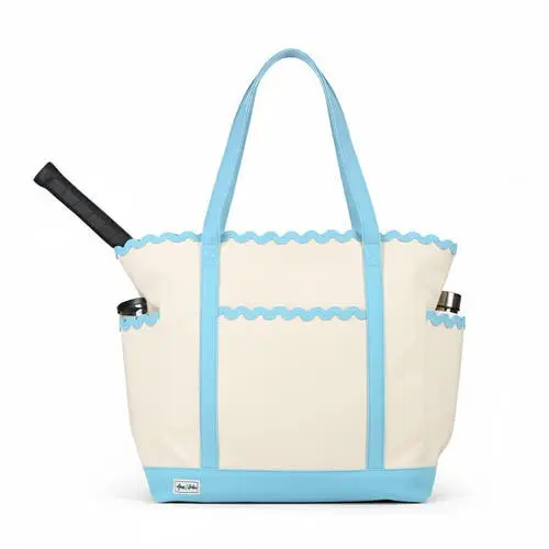 AME & LULU Scalloped Tennis Tote - Navy