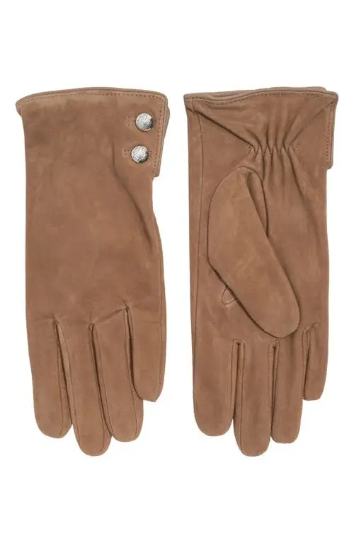 Ralph Lauren Crest Button Sheepskin Suede Gloves