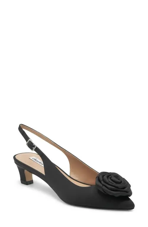 CHARLES DAVID Aleph Slingback Kitten Heel Pumps - Black