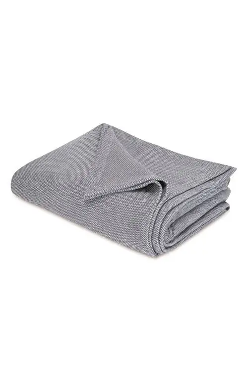 MATOUK Costa Mesa Cotton Knit Blanket - Charcoal