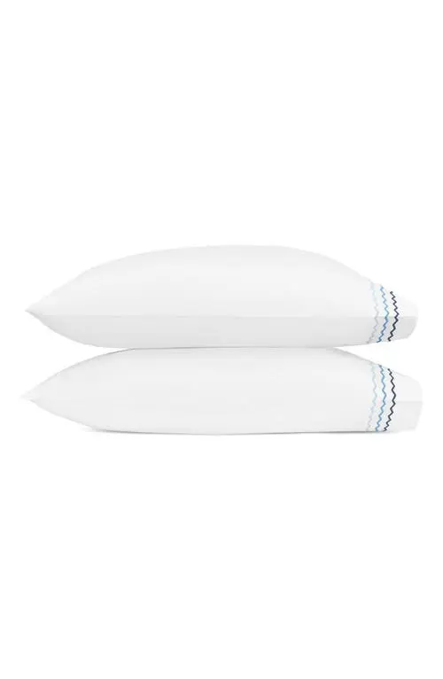 MATOUK Axel Set Of 2 Embroidered Pillowcases - Azure