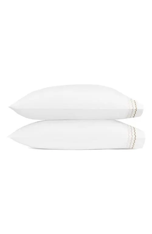 MATOUK Axel Set Of 2 Embroidered Pillowcases - Dune