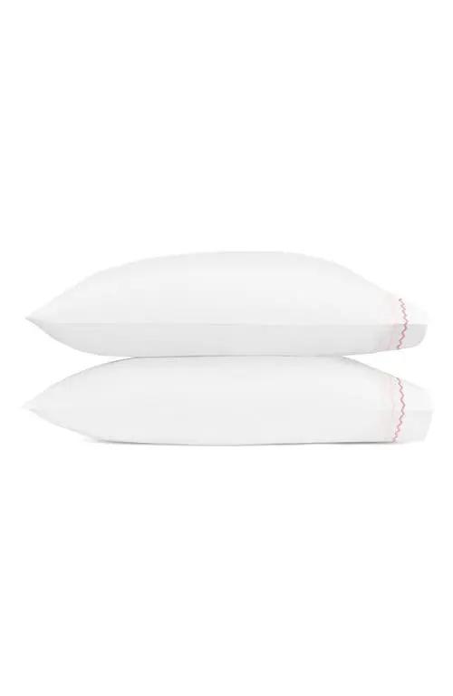 MATOUK Axel Set Of 2 Embroidered Pillowcases - Pink