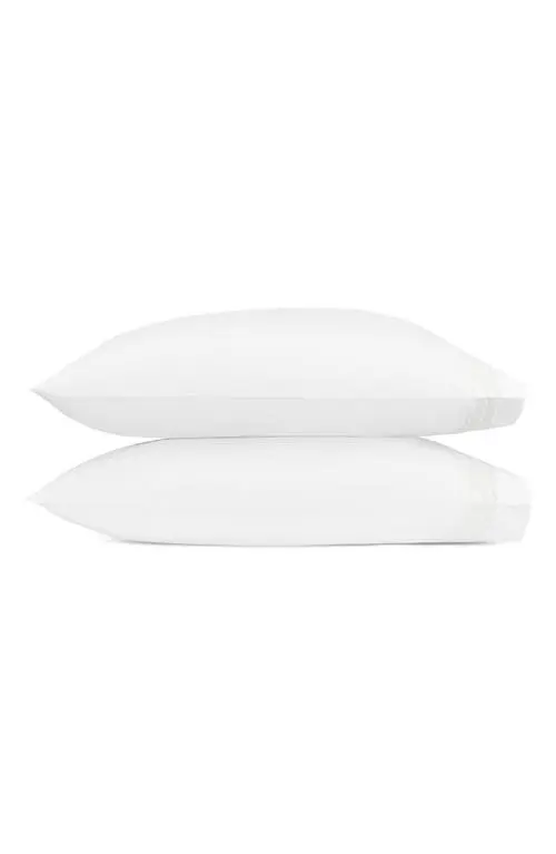 MATOUK Axel Set Of 2 Embroidered Pillowcases - White
