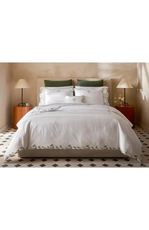 MATOUK Marcella Egyptian Cotton Duvet Cover - Bone