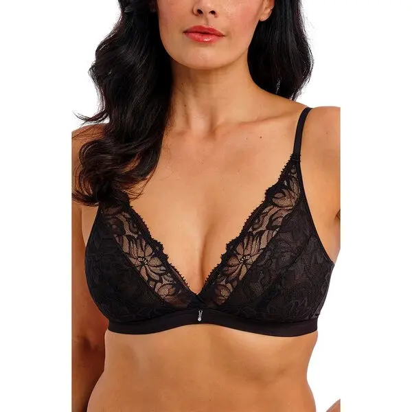 Wacoal Abellia Lace & Mesh Bralette - Black